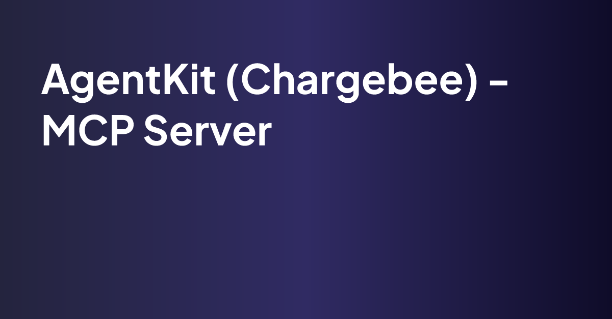 AgentKit (Chargebee) - MCP Server