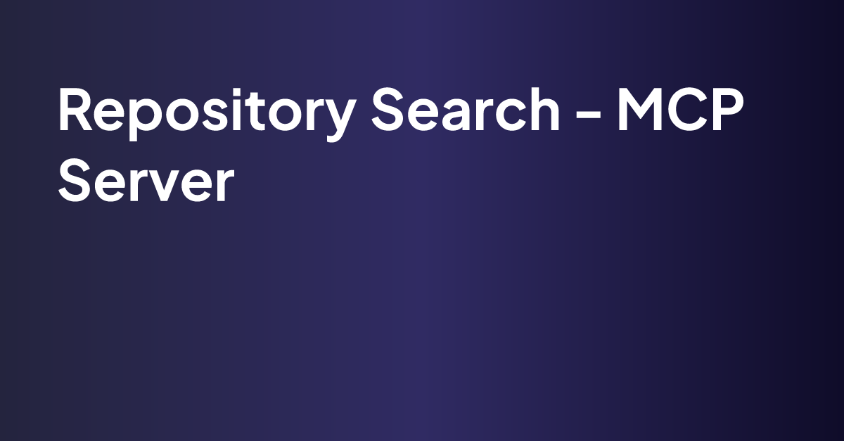 Repository Search - MCP Server